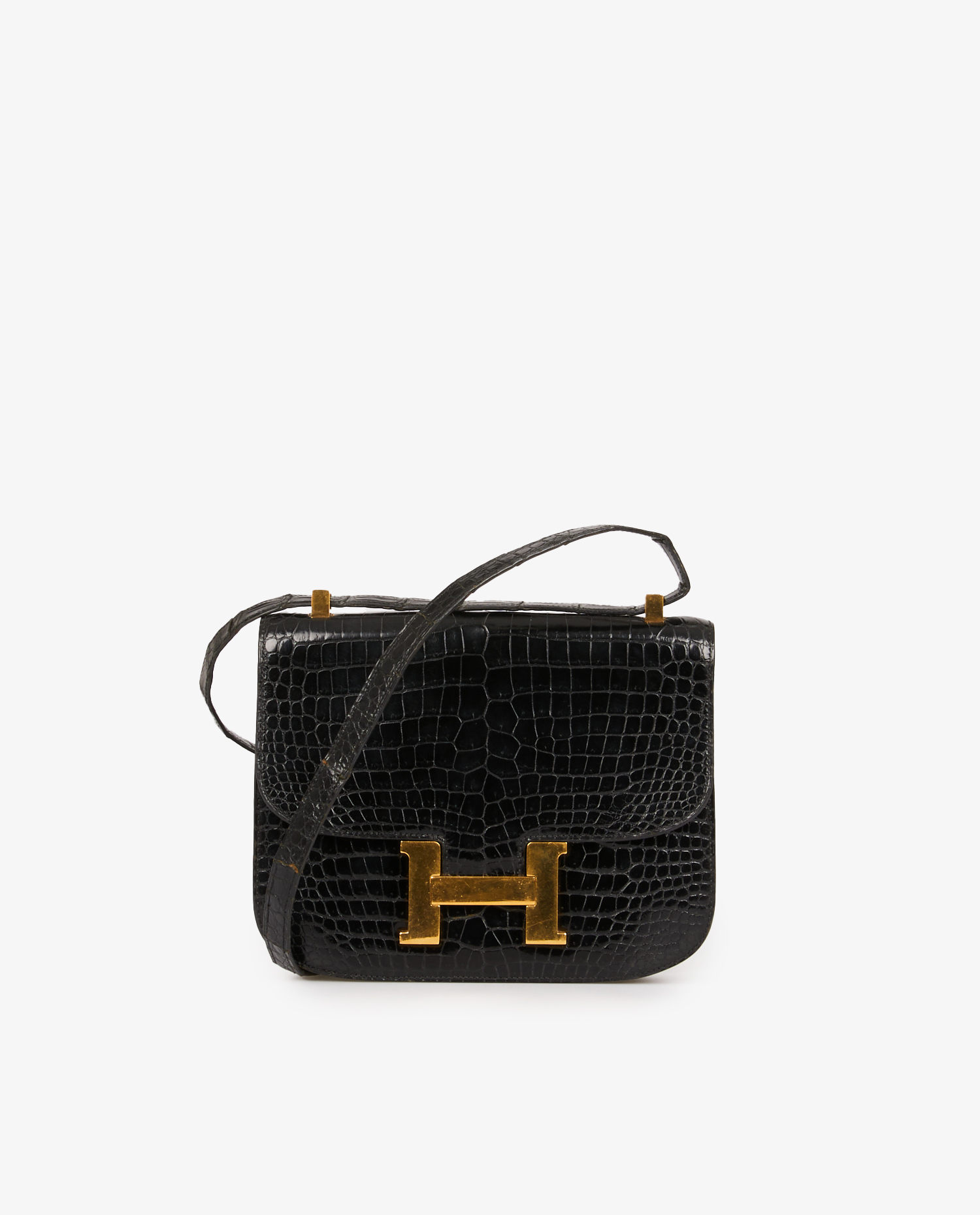 Constance Hermès crocodile Porosus noir - Old Fashioned Club