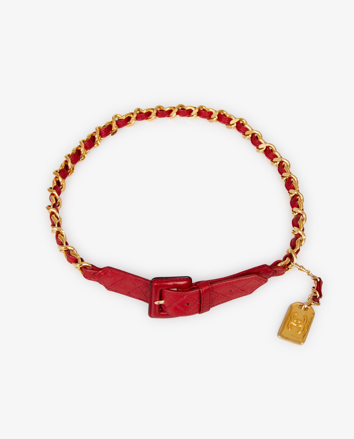 Vintage Chanel red belt - Old Fashioned Club