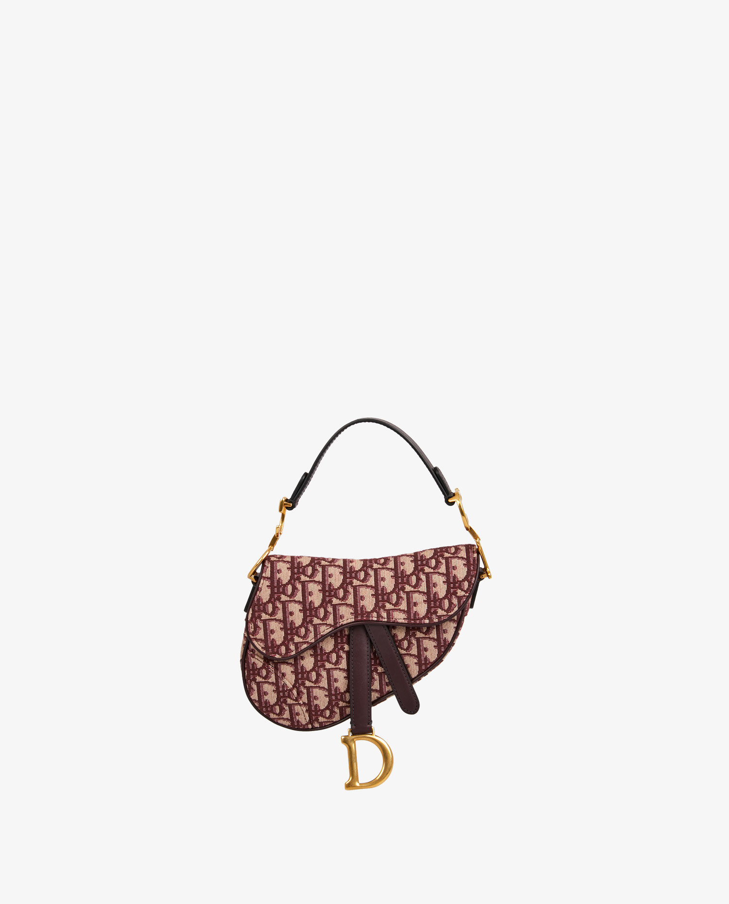 Mini Saddle Dior Monogram bordeaux - Old Fashioned Club